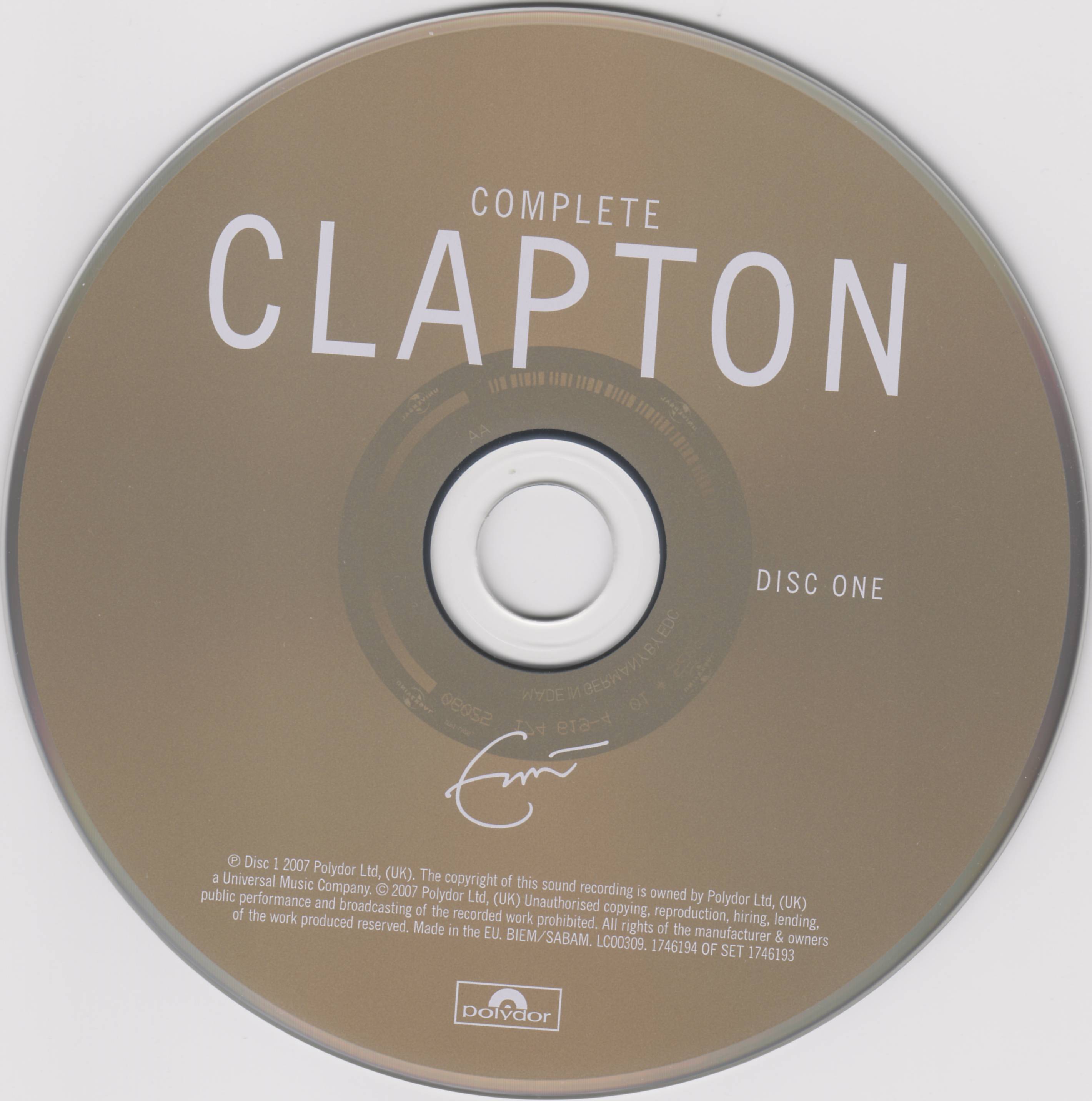 Eric Clapton Complete Clapton [cd1 uk] | CD Covers | Cover Century ...